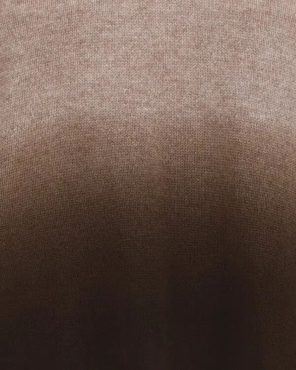 MIRROR IN THE SKY V-neck Cashmere Sweater With Gradient Finish