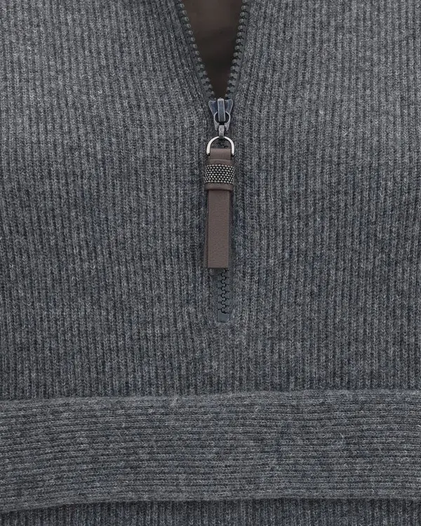 Brunello Cucinelli Cashmere Half-zip Sweater - Grey