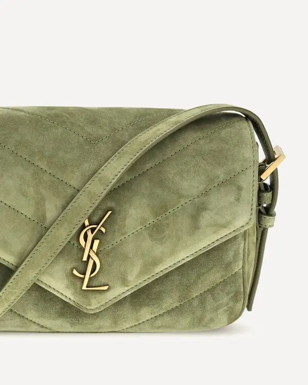 Saint Laurent Small Loulou Matelassé Suede Shoulder Bag