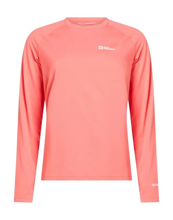 JACK WOLFSKIN Coral Polyester Athletic Long Sleeve T-shirt