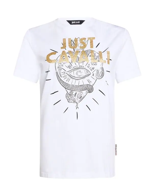 Just Cavalli Cotton Logo Print T-shirt
