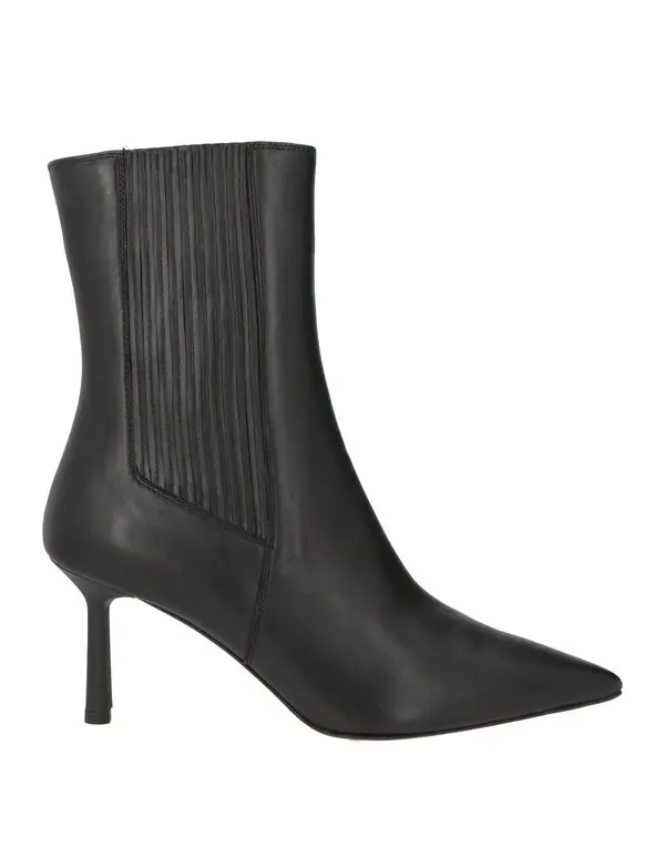 GIORGIO FABIANI Leather Ankle Boots With Stiletto Heel - Black