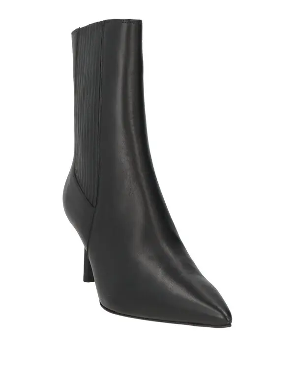 GIORGIO FABIANI Leather Ankle Boots With Stiletto Heel - Black