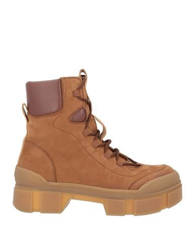 VIC MATIE Two-tone Nubuck Lace-up Ankle Boots - Beige