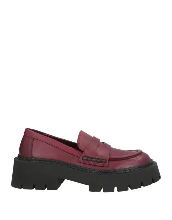 VIC MATIE Leather Loafers With Chunky Lug Sole