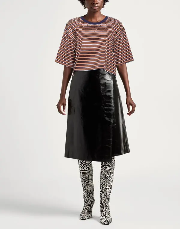 Sandro Striped Cotton T-shirt With Embellishments