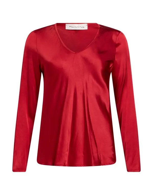 MANILA GRACE Long Sleeve V-neck Top