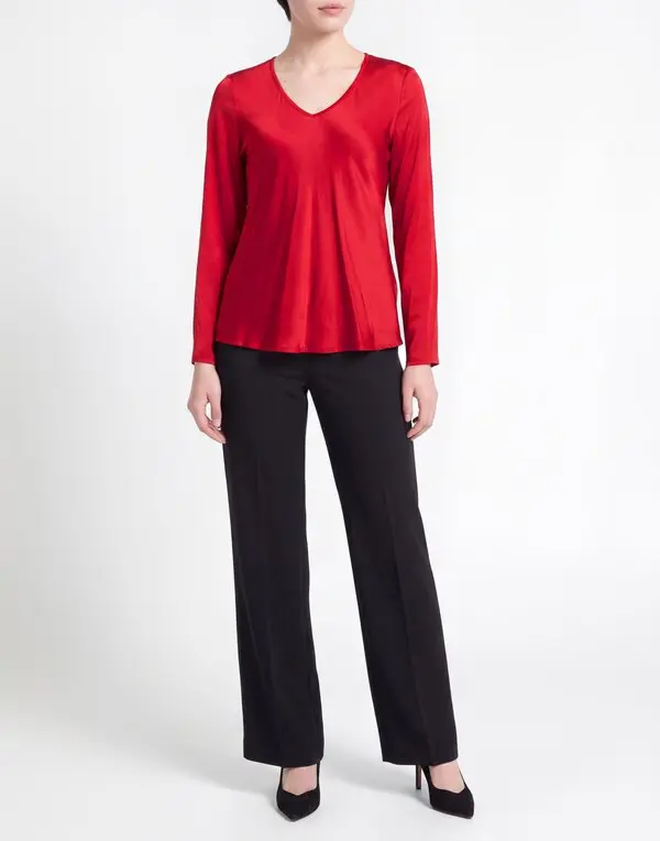 MANILA GRACE Long Sleeve V-neck Top