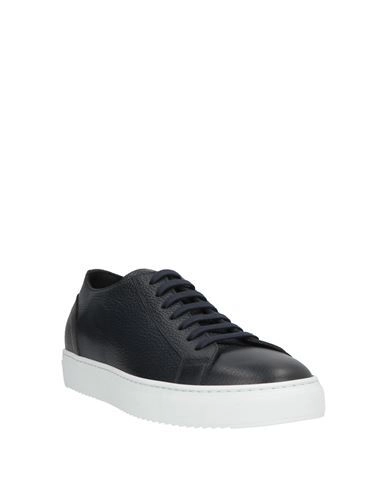 DOUCAL'S Pebbled Leather Lace-up Low-top Sneakers - Navy