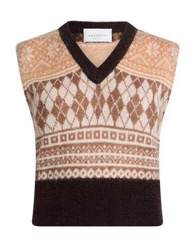 BALLANTYNE Sleeveless V-neck Jacquard Knit Sweater Vest