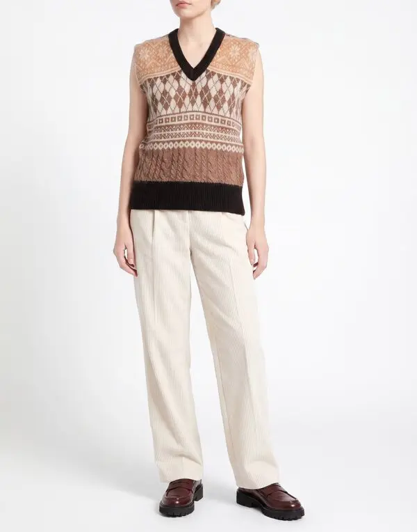 BALLANTYNE Sleeveless V-neck Jacquard Knit Sweater Vest