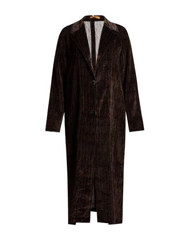 SIYU Overcoat & Trench Coat Dark Size Viscose, Silk - Brown
