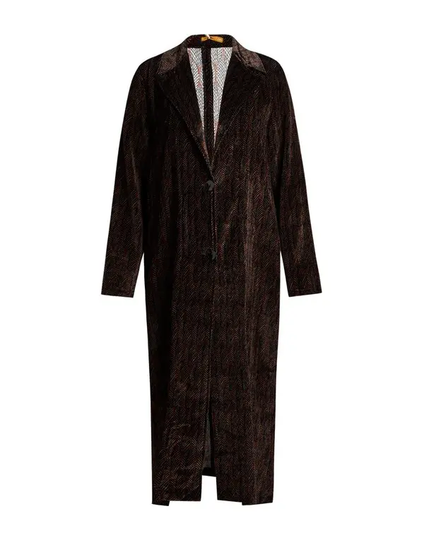SIYU Dark Viscose And Silk Overcoat
