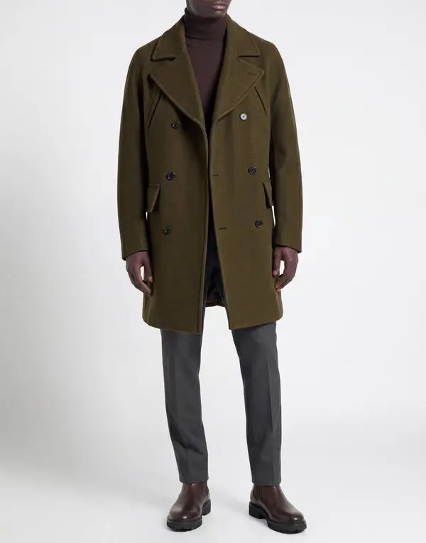 Officine Générale Double-breasted Military Virgin Wool & Polyamide Coat