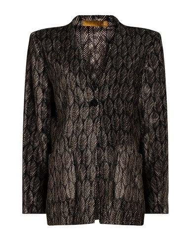 SIYU Single-breasted Floral Print Velvet Blazer