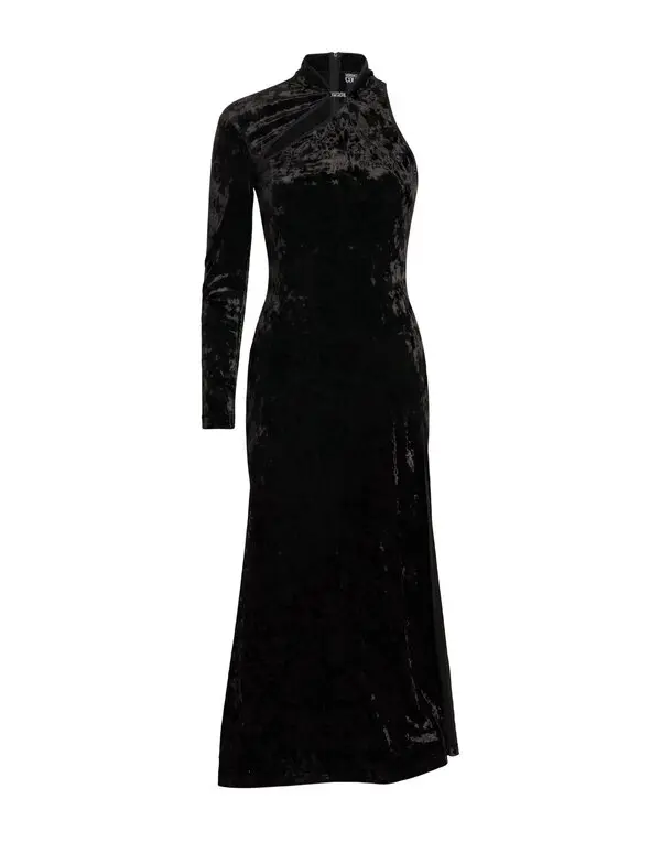 Versace Velvet One-shoulder Maxi Dress With Cutout And Side Slit