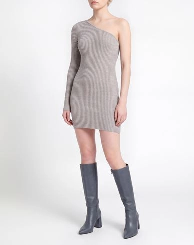 VICOLO One-shoulder Ribbed Knit Mini Dress