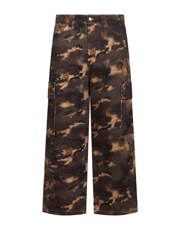 DISCLAIMER Military Cotton Camouflage Print Cargo Jeans