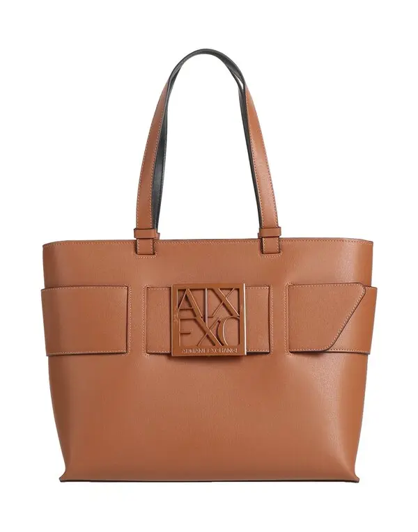Armani Exchange Tan Textile Fibers Tote Bag