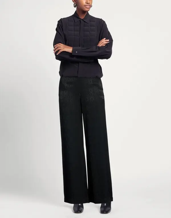 PUROTATTO Wide Leg Jacquard Viscose & Acetate Pants