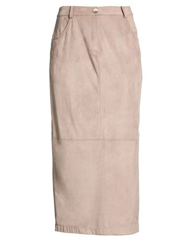 PUROTATTO Midi Skirt In Taupe Polyester And Elastane