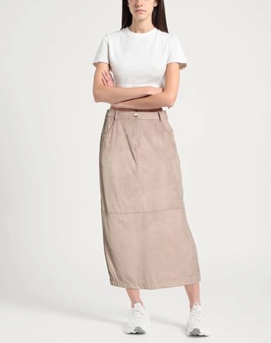 PUROTATTO Midi Skirt In Taupe Polyester And Elastane