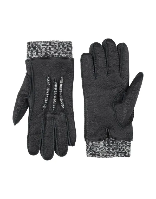 Missoni Leather And Knitted Gloves