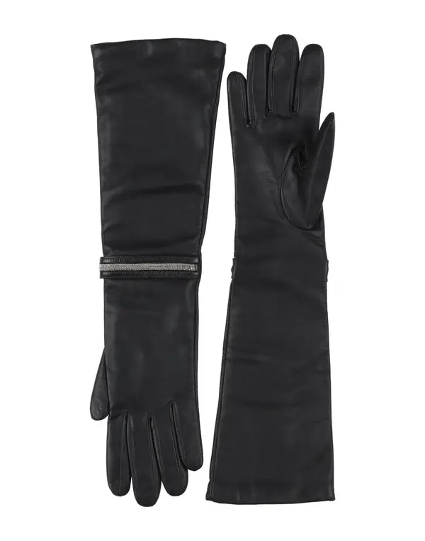 Peserico Pesrico Leather Gloves With Appliqués
