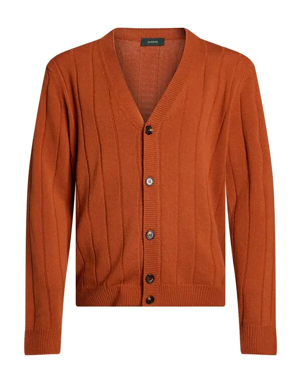 ZANONE Cardigan Rust Size Virgin Wool, Cashmere