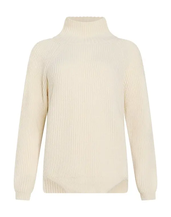 ARAGONA Cashmere Turtleneck Sweater - White