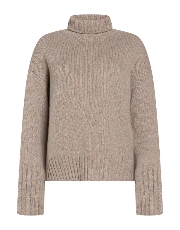 ARAGONA Copper Alpaca Wool And Merino Wool Turtleneck Sweater