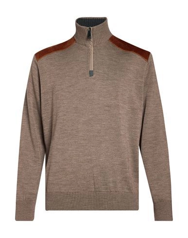 Paul & Shark Virgin Wool Half-zip Sweater With Velvet Trims - Grey