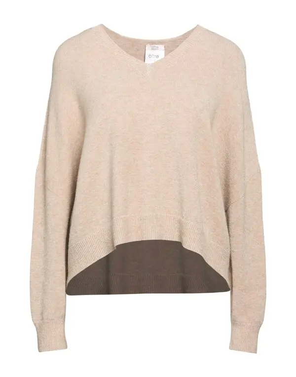 OLTRE V-neck Long Sleeve Sweater - Khaki