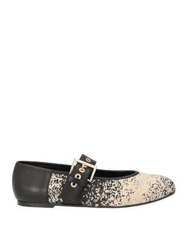 CastaÑer Ballet Flats Cream Size Textile Fibers, Leather - White