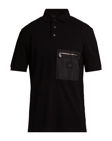 Armani Exchange Polo Shirt Size Cotton, Polyester - Black