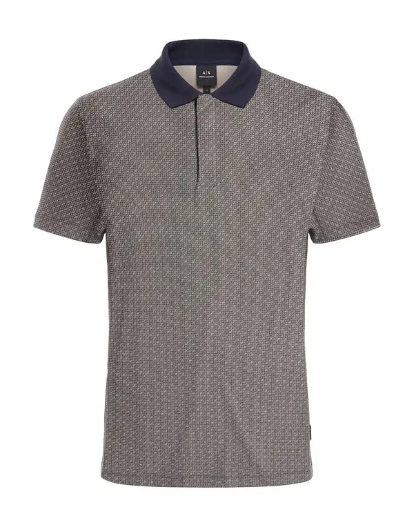 Armani Exchange Polo Shirt Size Cotton, Elastane - Navy