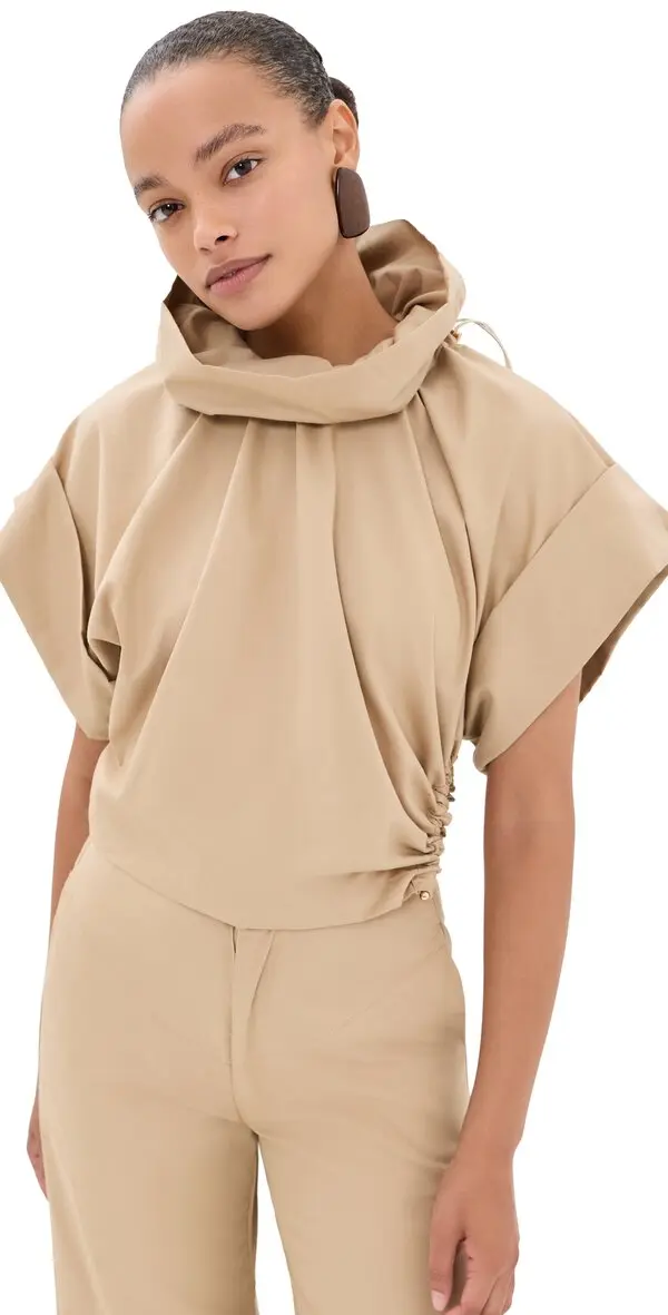 BY EFRAIN MOGOLLON Guaricha High Neck Top - Khaki