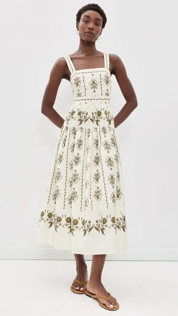 Moon River Drop-waist Midi Dress