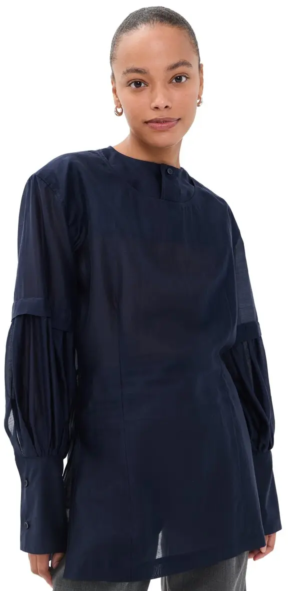 THE LATEST Erin Muslin Blouse - Night Blue