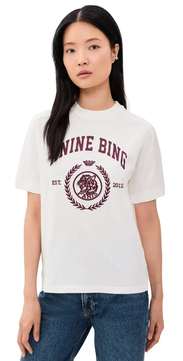 ANINE BING Jaylin Collegiate Tee - Cream