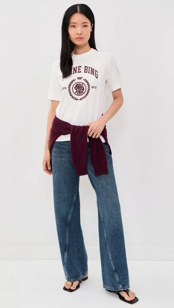 ANINE BING Jaylin Collegiate Tee