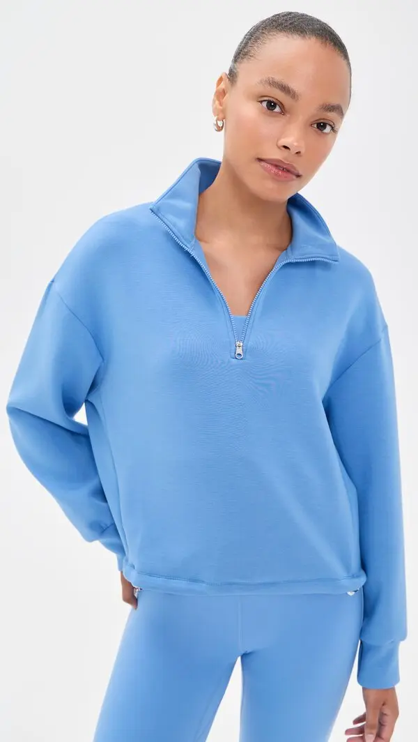 Varley Sian Cropped Half Zip Sweatshirt