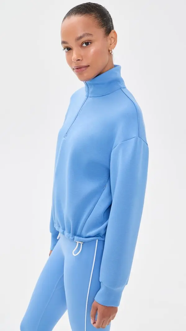 Varley Sian Cropped Half Zip Sweatshirt