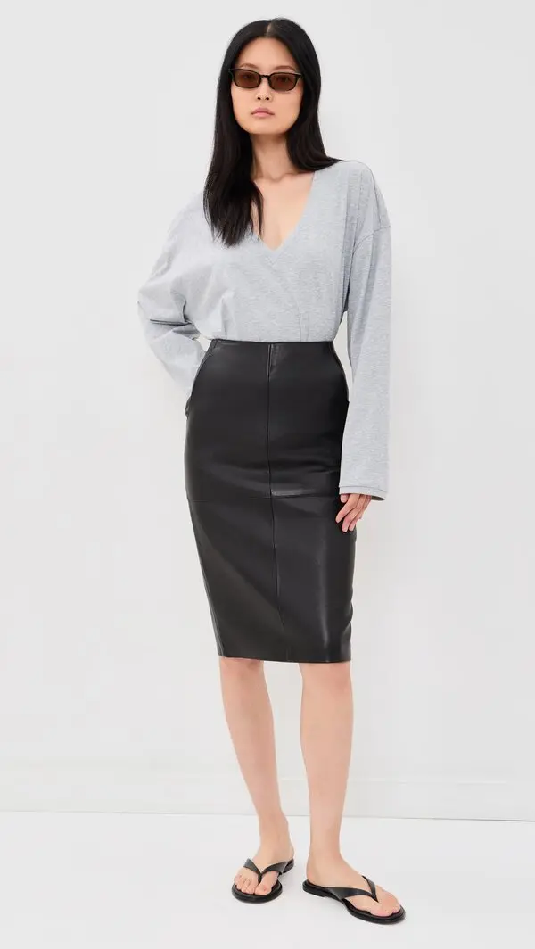 A.emery Wright Leather Skirt