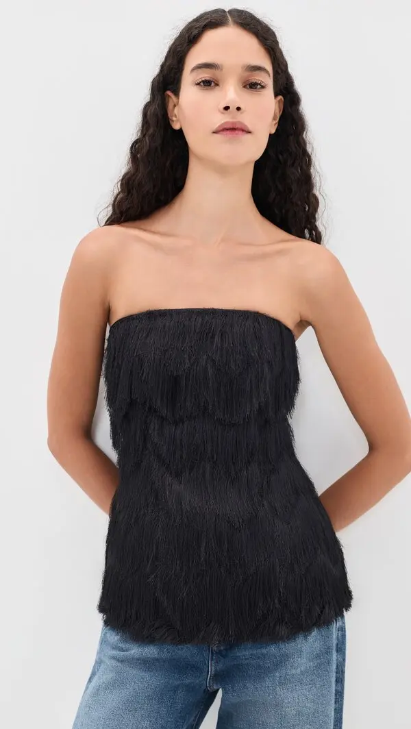 A.emery Beaton Strapless Fringe Top