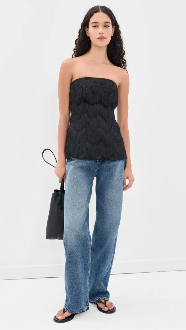 A.emery Beaton Strapless Fringe Top
