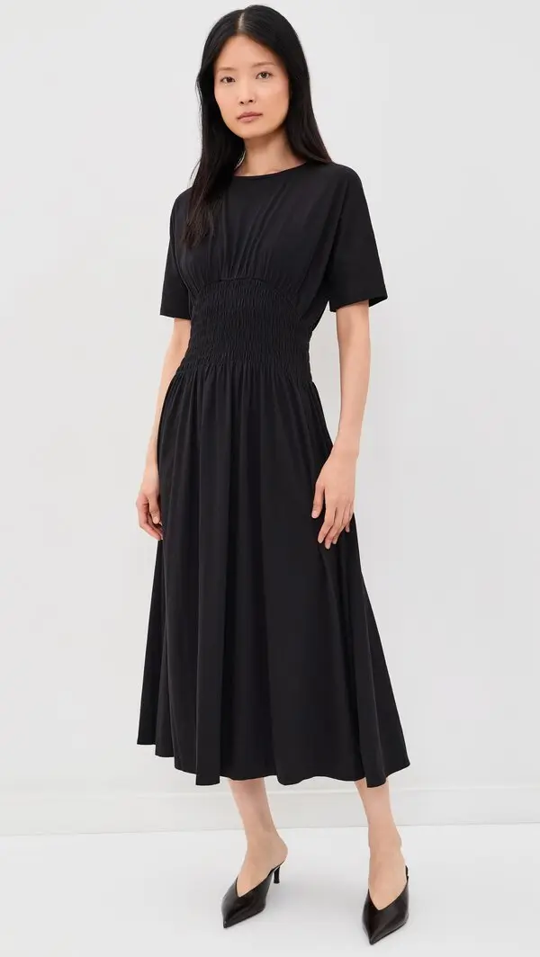 Merlette Gallen Smocked Waist Maxi Dress - Black