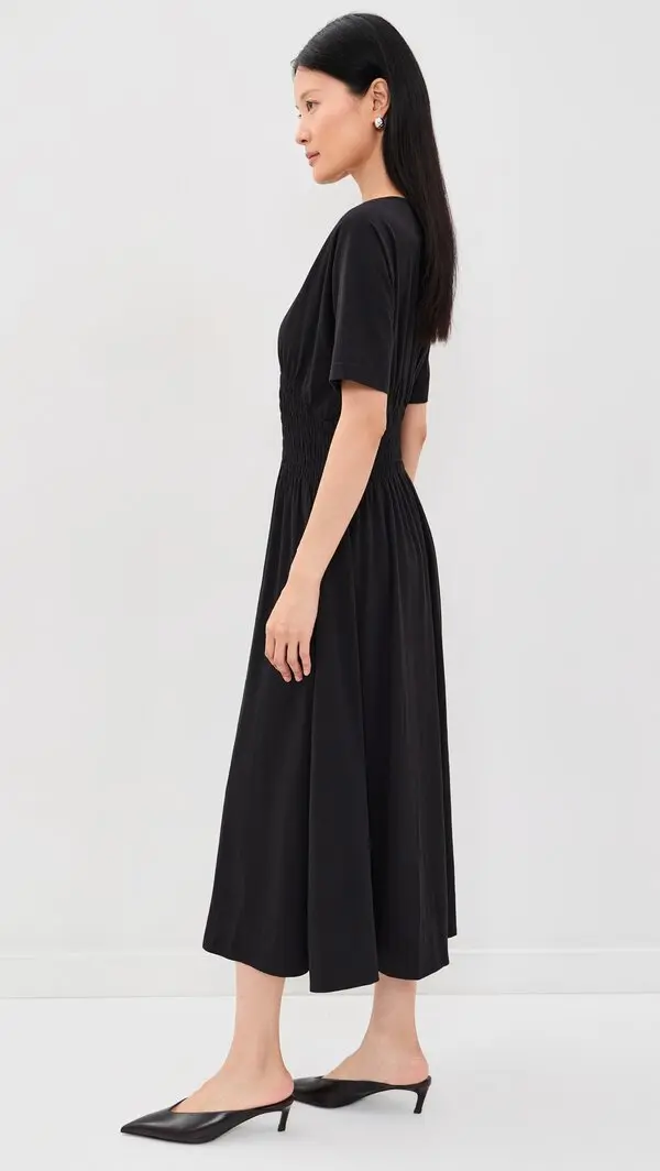 Merlette Gallen Smocked Waist Maxi Dress - Black