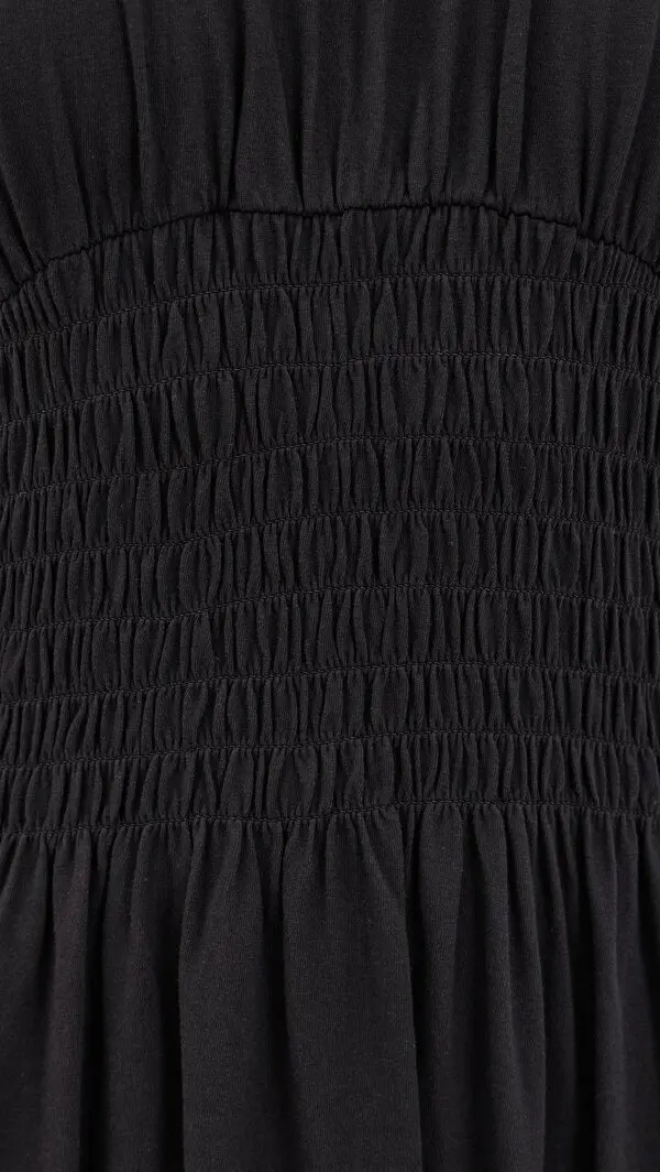 Merlette Gallen Smocked Waist Maxi Dress - Black