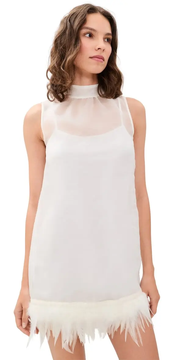 Staud Albee Silk Mini Dress - Ivory